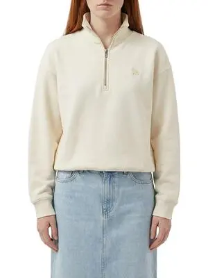 Maison Kitsuné Maison Kitsuné Cotton Zip Sweatshirt Beige