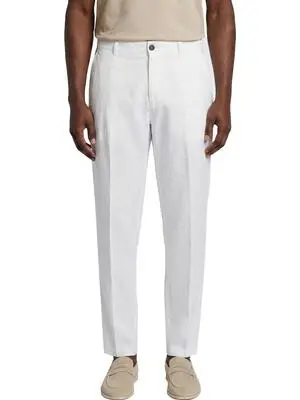 Eleventy Linen Blend Chino Trousers - White