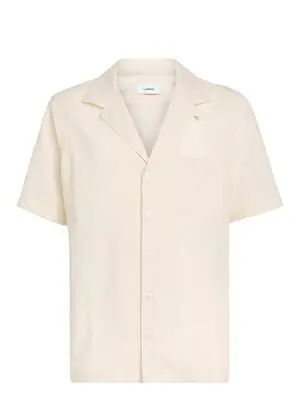 LARDINI Cotton Stripe Short-sleeve Shirt - Ivory