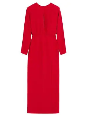 VALENTINO Silk Slit Midi Dress