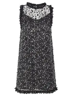 Maje Embellished Mini Sheath Dress - Black
