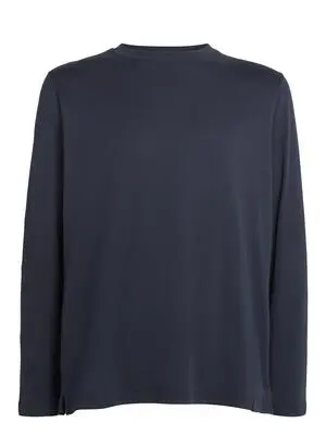 Brioni Cotton Long-sleeve T-shirt - Blue