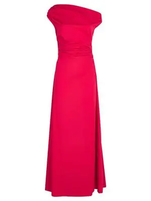 Staud Silk-Blend Phare Maxi Dress Red
