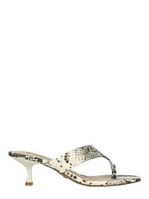Steve Madden Soundview Heeled Leather Sandals Cream Comb