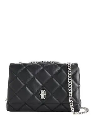 Marc Jacobs Quilted Leather Shoulder Bag With Chain Strap - Black
