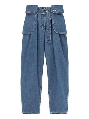 Loewe Side-flap Balloon-leg High-rise Jeans - Light Blue