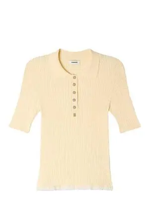 Sandro Collared Knitted Polo - Vanilla