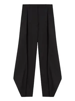 Loewe Layered-panel Wide-leg High-rise Trousers - Black