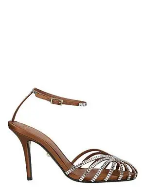 ALEVI MILANO Penelope 95 Satin Pumps - Rust