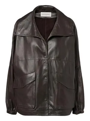 Nour Hammour Anorak Leather Jacket - Brown