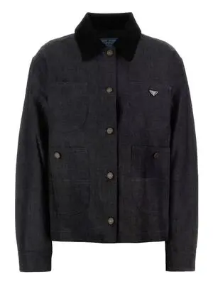 Prada Patch Pocket Collar Jacket - Black