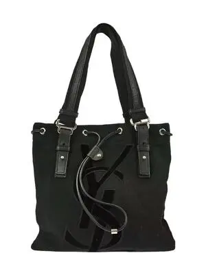 Saint Laurent 1990s-2000s Kahala Logo-detail Canvas Tote Bag - Black