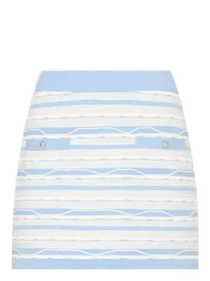 MILLY Sawyer Stripe Mini Skirt - Blue