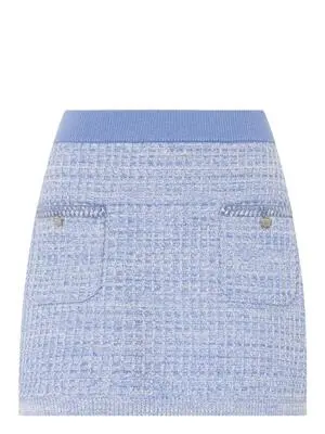 MILLY Saige Textured Mini Skirt - Blue