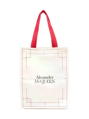 Alexander McQueen 2020s Logo-print Tote Bag - Neutrals