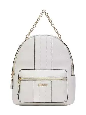 Liu Jo Grained Effect Backpack With Chain Detail - Neutrals