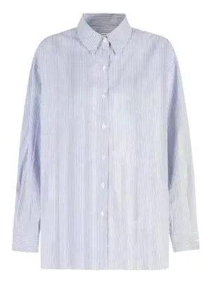 LA PISCINE Striped Button-up Shirt - Blue