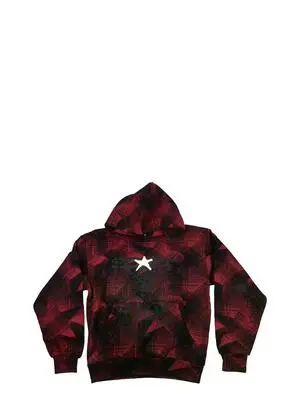 SP5DER Plaid-pattern Hoodie With Star Detail - Red