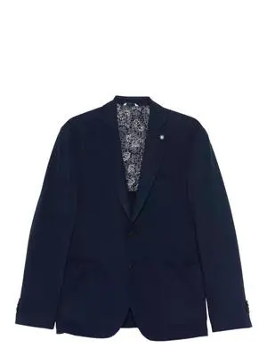 MANUEL RITZ Piqué Jersey Jacket - Blue