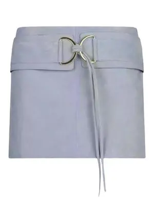 Liu Jo Midi Suede Skirt With Removable Belt - Blue