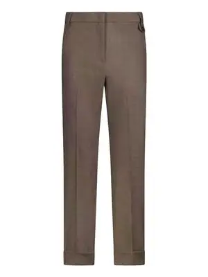 Liu Jo Straight-leg Mélange Fabric Trousers - Brown