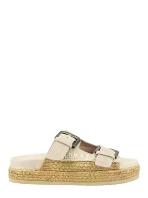 Mou Buckle Platform Sandals Neutrals