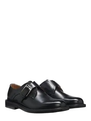 BOSS Italian Leather Monk Shoes - Black