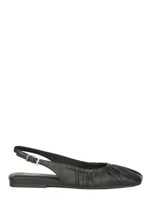 Ash Gathered Slingback Pumps With Buckle Fastening - Black