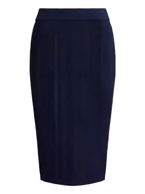 Ralph Lauren Ribbed Pencil Skirt - Blue