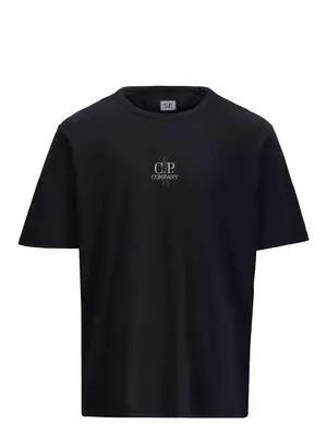 C.P. COMPANY 1020 Jersey Short Sleeve Embroidery T-shirt - Black