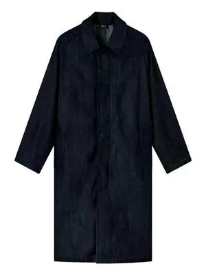 A.p.c. Collared Denim Coat - Blue