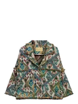 Momoni Cantadora Fringed Woven Jacket - Neutrals