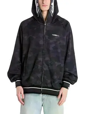 A BATHING APE Camo-print Shark Hoodie - Black