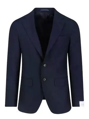 Caruso Pocket Buttoned Blazer - Blue