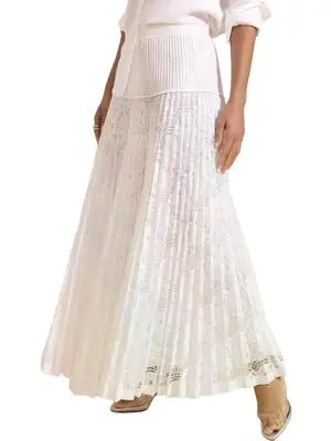 Simkhai Pleated Midi Skirt - Neutrals