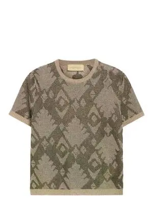 Momoni Jacquard Crewneck T-shirt - Brown