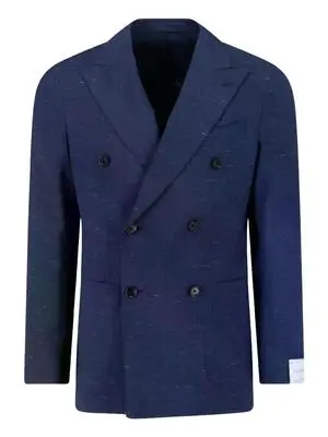 Caruso Double-breasted Blazer - Blue
