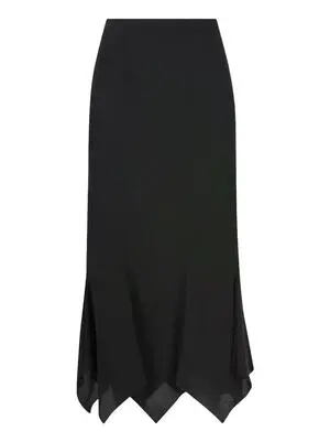 Valentino Garavani Asymmetrical Hem Silk Skirt - Black