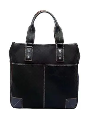 Celine 2007 Macadam Canvas Tote Bag - Black