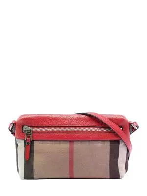 Burberry Small Mega Check Canvas Farley Crossbody Bag - Brown