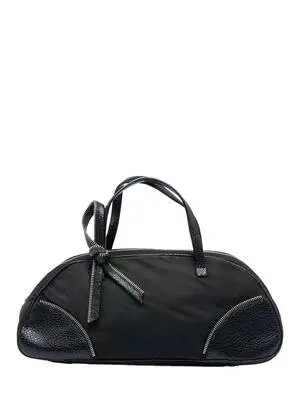 Dior 2001 Nylon And Calfskin Bow Bag - Black