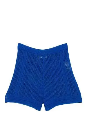 Eric Bompard Crocheted Knit Shorts - Blue