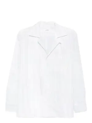 LARDINI Paul Striped-pattern Chest-pocket Shirt - White