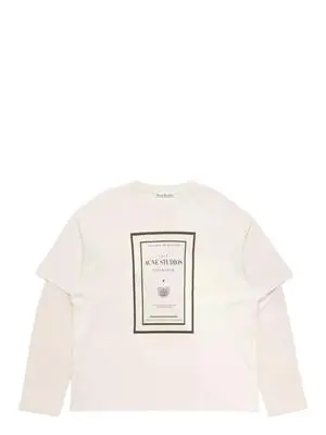 Acne Studios Layered-effect Graphic-print T-shirt - Neutrals