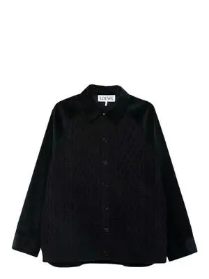 Loewe Cable Knit Corduroy Jacket - Blue