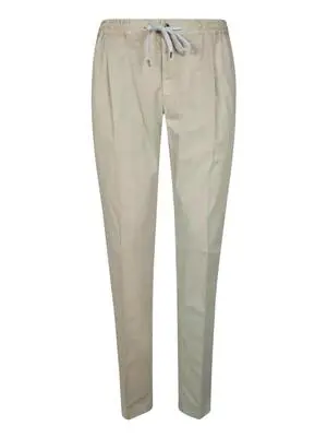 PT TORINO Pleated Elastic Trousers - Neutrals