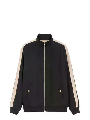 Valentino Garavani Nylon Sweatshirt With Vgold - Black