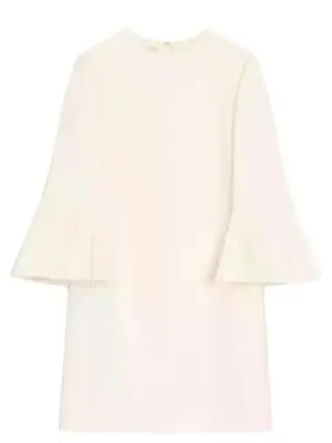 Valentino Garavani Embroidered Crepe Couture Short Dress - Neutrals