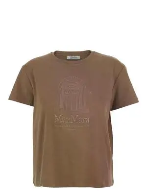 Max Mara Logo-embroidered T-shirt - Brown