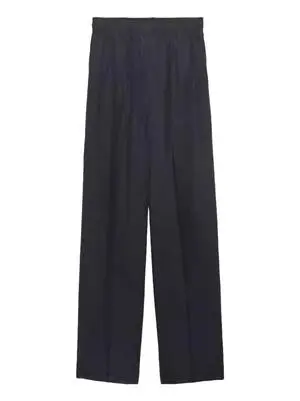 Prada Washed Silk Wide-leg Trousers - Blue